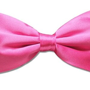 Vesuvio Napoli 100% SILK BOWTIE Solid HOT PINK FUCHSIA Color Men's Bow Tie for Tuxedo or Suit