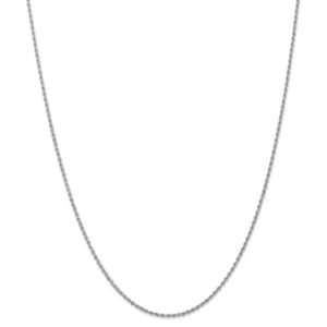 The Black Bow 1.5mm, 14k White Gold, Handmade D/C Solid Rope Chain Necklace, 20 Inch