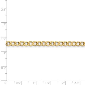 The Black Bow 4.3mm, 14K Yellow Gold, Hollow Curb Link Chain Necklace, 24 Inch