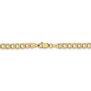 The Black Bow 4.3mm, 14K Yellow Gold, Hollow Curb Link Chain Necklace, 24 Inch