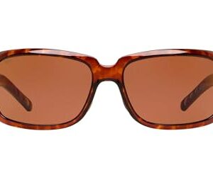 Costa Del Mar Womens Isabela Rectangular Sunglasses, Tortoise/Copper Polarized-580P, 64 mm