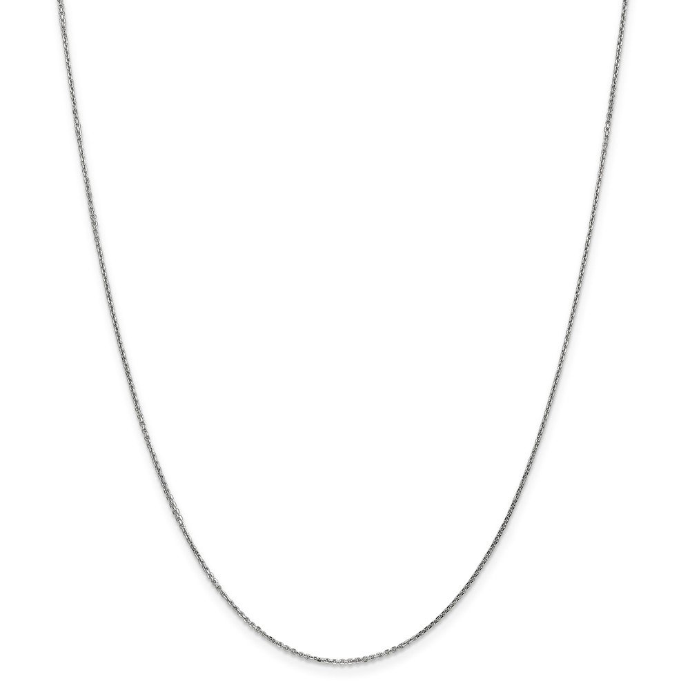 The Black Bow 0.95mm, 14k White Gold, Diamond Cut Cable Chain Necklace, 20 Inch