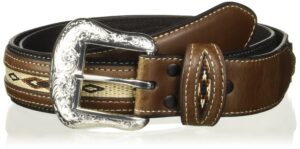 nocona belt co. men's top hand black middle inlay, 40