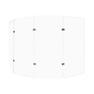 pennzoni drum shield 4ft w/chrome hinges, comes w/ 4 drum panels, & 6 chrome hinges, premium clear acrylic panels, drum screen