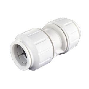 john guest speedfit 1 inch cts union coupler, push to connect plastic plumbing fitting, white, pei0436