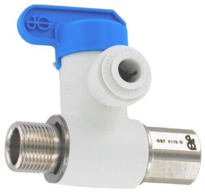 john guest speedfit 3/8 x 3/8 x 1/4 inch angle stop adapter valve, push to connect plastic plumbing fitting, asvpp1lf