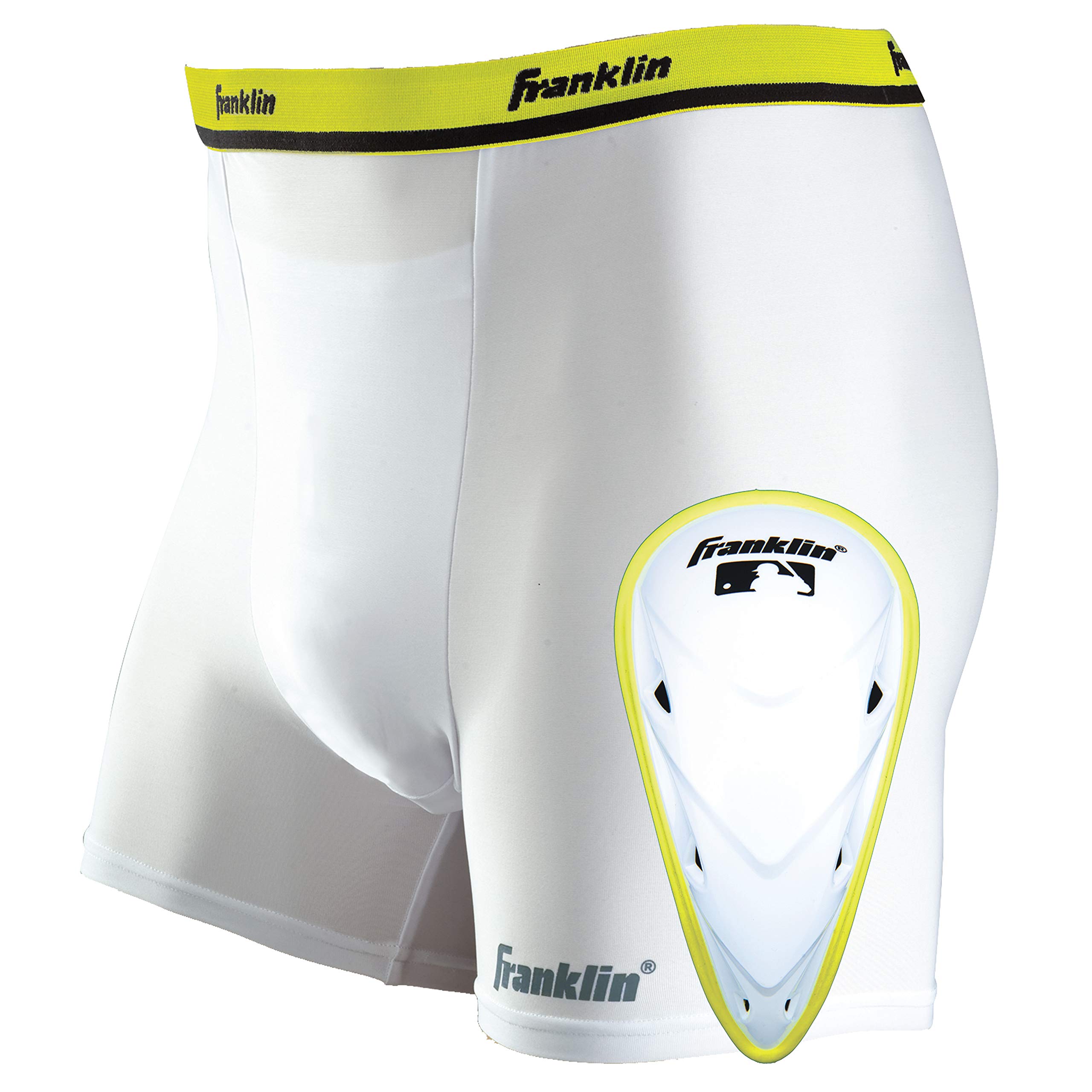 Franklin Sports Mens Compression Sliding - Adult Baseball Underwear With Cup Pocket Padded Large, White, Adult Large US