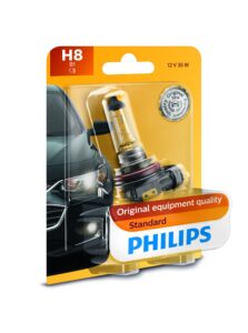 philips 12360b1 h8 standard halogen replacement headlight bulb, 1 pack