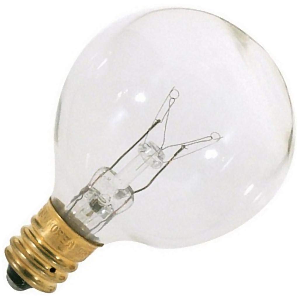 Satco S3846 120V Candelabra Base 25-Watt G12.5 Light Bulb, Clear