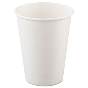 solo cup company 412wn-2050 hot beverage disposable paper cups, 12oz, white, case of 1,000