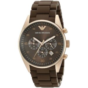 emporio armani men's ar5890 sport brown silicone watch