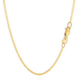 jewelry affairs 14k yellow real gold mariner link chain necklace, 1.7mm (20.0 inches)