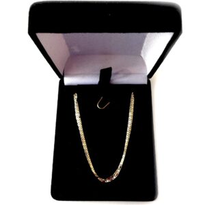 Jewelry Affairs 14k Yellow Real Gold Mariner Link Chain Necklace, 1.2mm, 18"