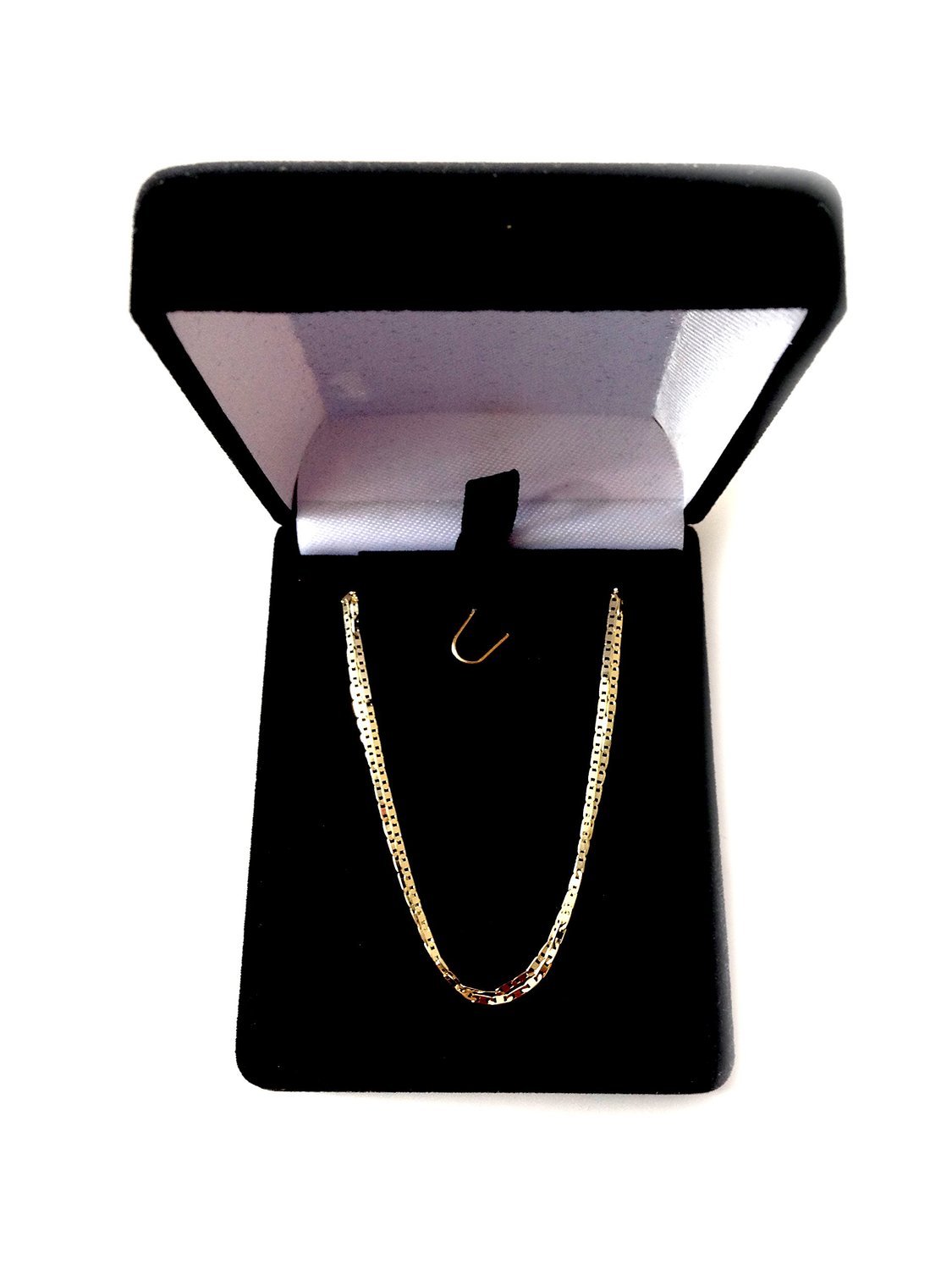 Jewelry Affairs 14k Yellow Real Gold Mariner Link Chain Necklace, 1.2mm, 18"