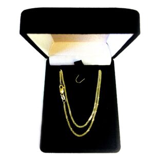 Jewelry Affairs 14k Yellow Real Gold Gourmette Chain Necklace, 1.5mm, 24"