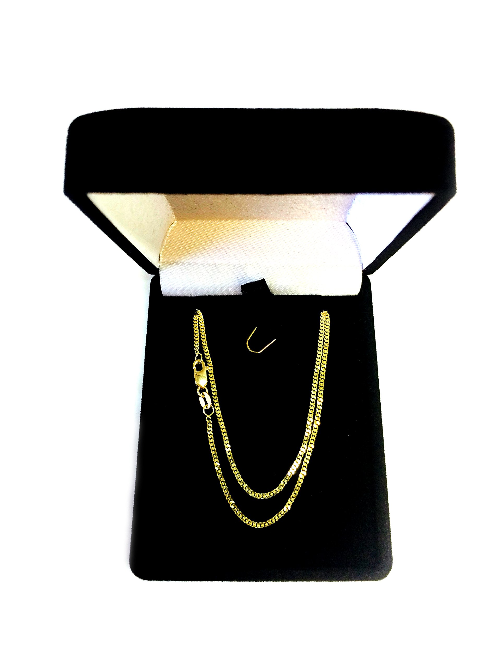 Jewelry Affairs 14k Yellow Real Gold Gourmette Chain Necklace, 1.5mm, 24"