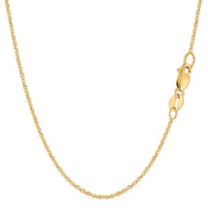 jewelry affairs 14k yellow real gold forsantina chain necklace, 1.5mm, 18"