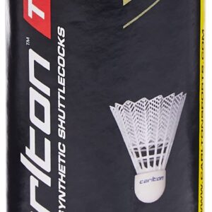 Carlton T-800 Badminton Shuttle, Medium Speed, White(Tube of 6 Shuttles)