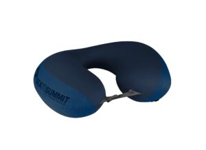 sea to summit aeros premium traveller inflatable neck pillow, navy blue