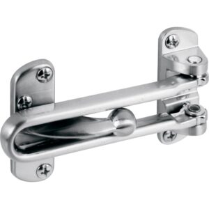 defender security u 10308 prime line swing bar lock, 2-1/2 in w, die cast zinc, satin nickel