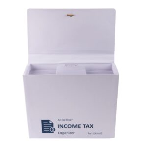 Smead All-in-One Income Tax Organizer, 12 Pockets, Flap and Cord Closure, Letter Size, Navy/White (70660)