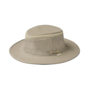 tilley t5mo organic cotton airflo hat, khaki with olive underbrim, 7 1/4