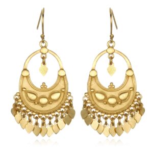 gold petal chandelier earrings