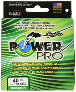 power pro 21100400100e spectra braided fishing line 40lb 100yd, moss green