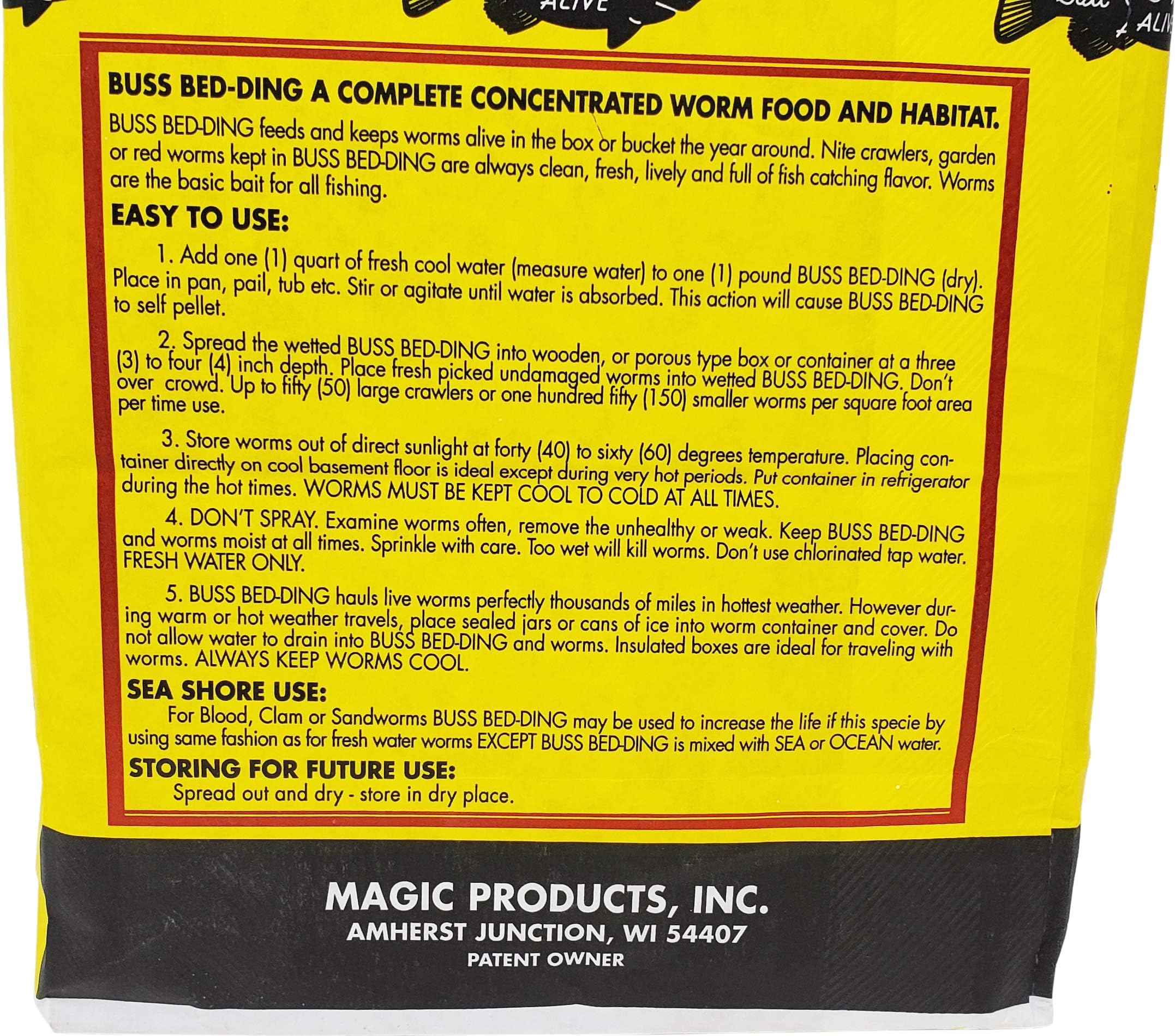 Magic Products Buss Worm Bedding, 5-Pound,black