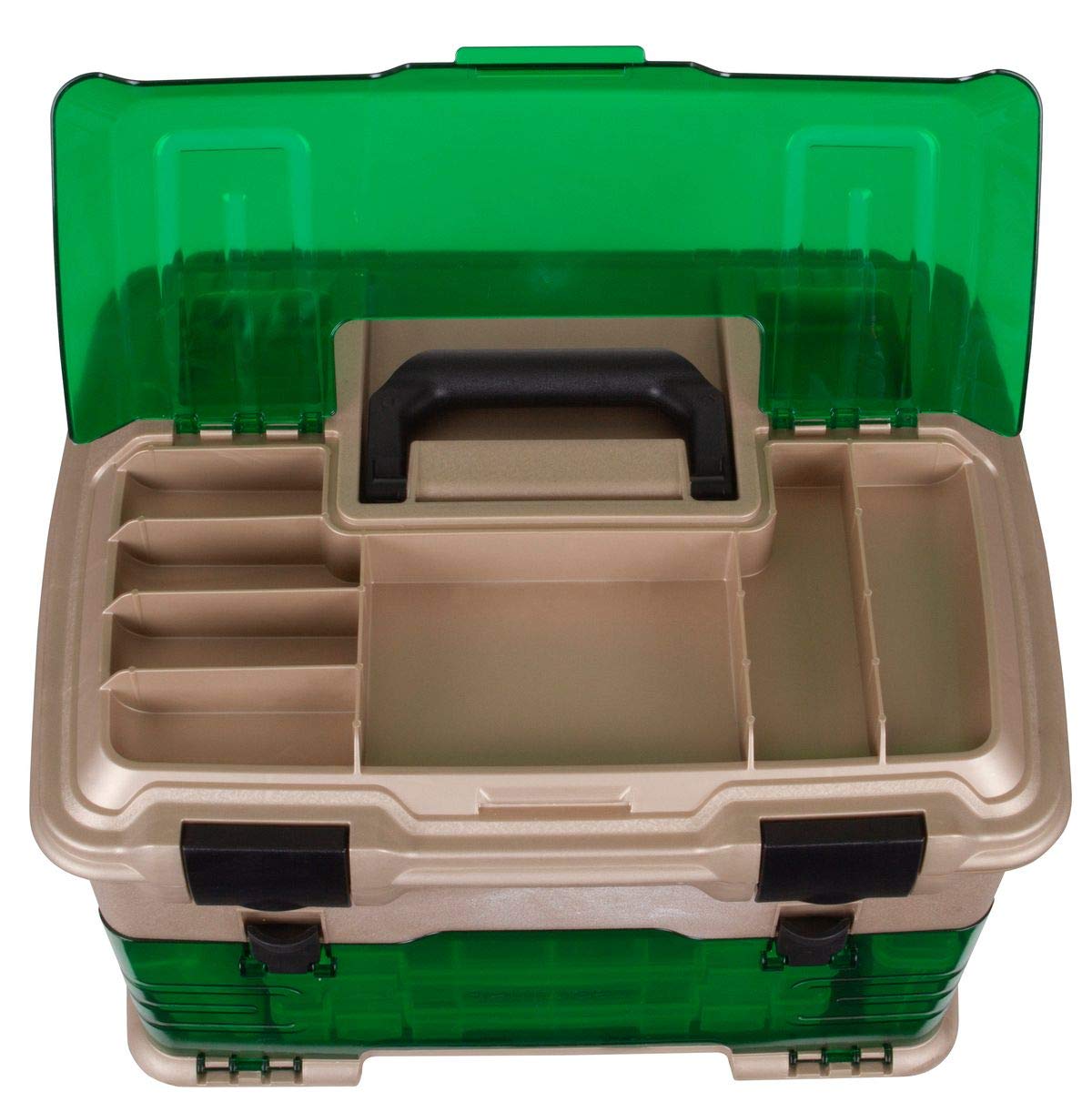 Flambeau Outdoors T5 Multiloader Tackle Box, Fishing Organizer with Tuff Tainer Boxes Included, Green/Gold