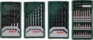 bosch 2607017071 3 plus 1 mini x-line set new drill bits, silver/black