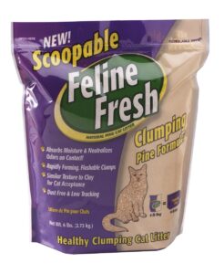 scoopable feline fresh clumping natural pine cat litter