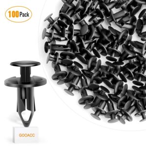 GOOACC 100PCS Nylon Bumper Fastener Rivet Clips 8mm Replacement for GM #21030249, Ford #N807389S VW Auto Push Pin Rivets Automotive Furniture Assembly Expansion Screws Kit