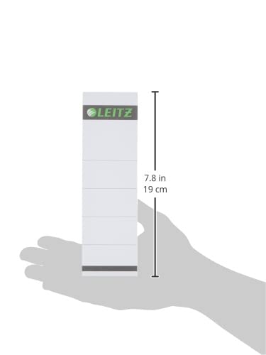 Leitz 16070085 Replacement Spine Labels for Plastic 80 mm Lever Arch Files, Short and Wide, 57 x 191 mm, Card, 16070085 - Grey, Pack of 10