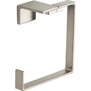 delta 77746-ss vero wall mount square open towel ring bath hardware accessory in stainless steel