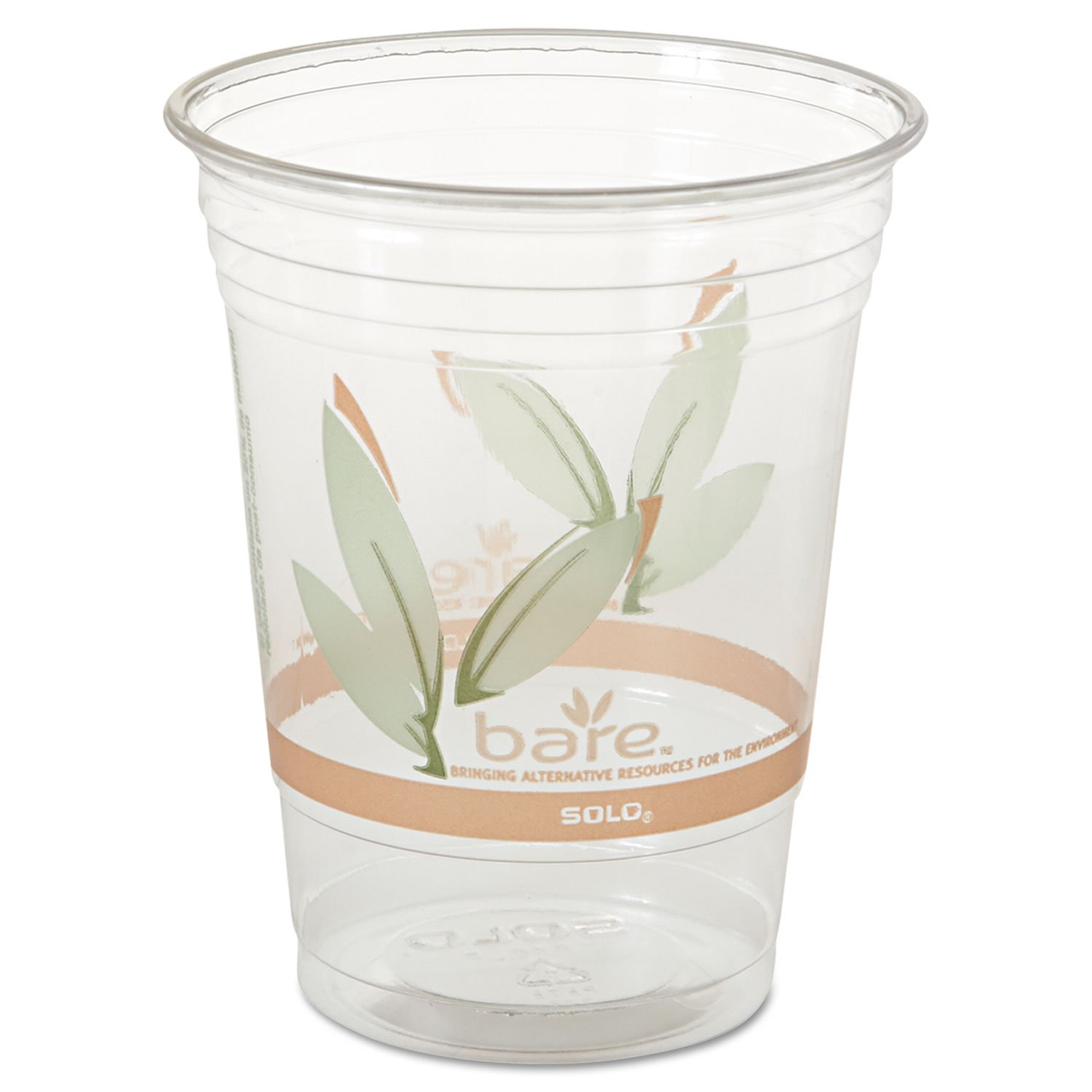 Dart RTP16DBARE 16 oz Bare Printed Clear RPET Plastic Cup (Case of 1000)