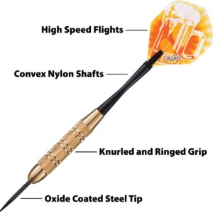 Fat Cat Beer Mug Steel Tip Darts, 17 Grams