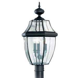 sea gull lighting 8239-12 lancaster outdoor post lantern outside fixture, 24'' height, black