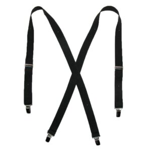 ctm® women's elastic clip-end 1 inch basic suspenders, black