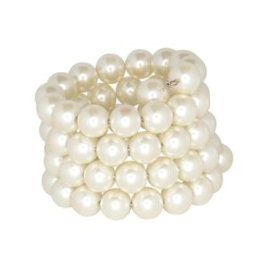 kenneth jay lane cultura pearl-color 3-row coil bracelet