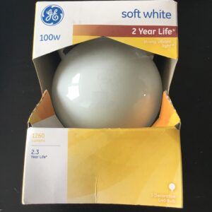 Ge Decorative G40 Globe Bulb 100W 1260 Lumens Med Base White