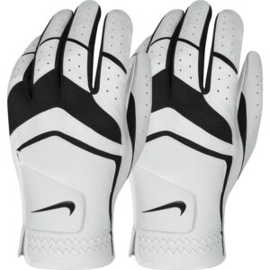 nike men's dura feel golf glove (2-pack) (white), medium-large - cadet, left hand