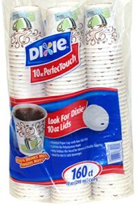 dixie paper perfectouch hot cups, 160 count, 10 ounce