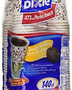 Dixie Perfectouch Insulated Paper Hot Cup, Coffee Haze Design, 140 Count