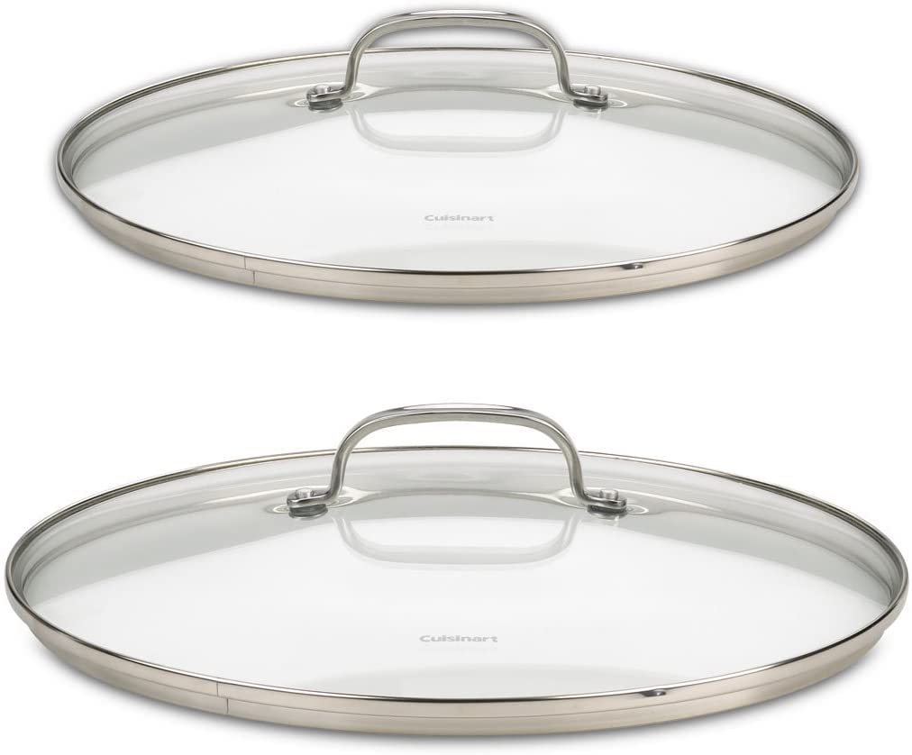 Cuisinart 71-2228CG Chef's Classic Stainless 2-Piece Glass Lid Set,9" & 11" Glass covers