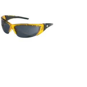 crews ff232 forceflex 2 safety glasses with translucent yellow frame and gray lenses, 1 pair