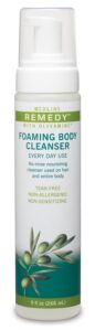 medline remedy olivamine foaming body cleanser, 12 count