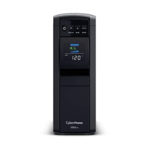 cyberpower cp1350pfclcd pfc sinewave ups system, 1350va/880w, 12 outlets, avr, mini-tower