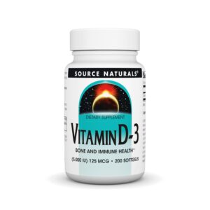 source naturals vitamin d-3 5000 iu supports bone & immune health* - 200 softgels