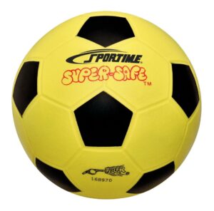 sportime super-safe soccer ball, 8 inches, yellow and black - 009554